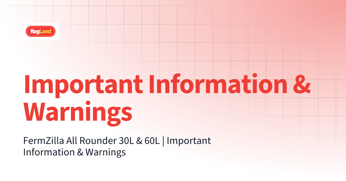 Important Information & Warnings | Product Documentation