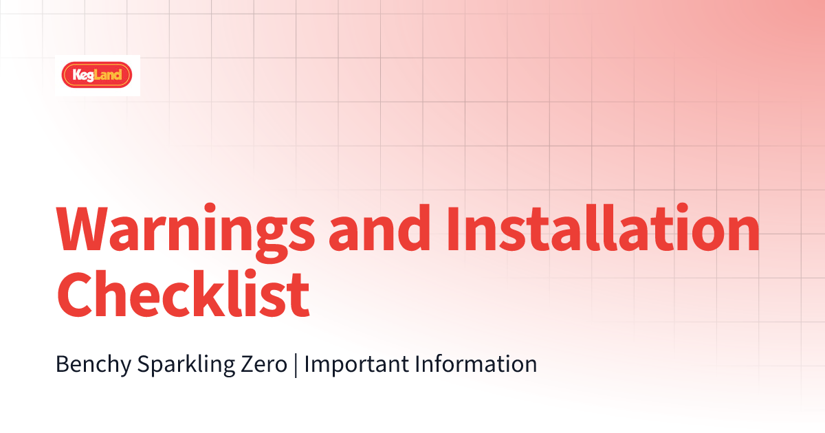 Warnings and Installation Checklist | Product Documentation